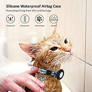 2022 Airtag Cat Collar Holder, Small Air tag Cat Collar Holder Compatible with Apple Airtag GPS Tracker, 2Pack Waterproof Case Cover for Cat Dog Pet Collar Within 3/8 inch (2 Black)