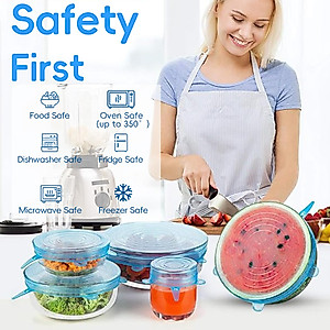 12PCS Silicone Stretch Lids for Food Storage, 6 Specifications of Reusable Silicone Bowl Cover, Suitable for Various Food Containers, High and Low Temperature Scenarios (Microwave Ovens, Freezers)