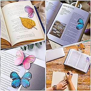 24 Pieces Magnetic Bookmarks Page Clip Magnet Butterfly Book Page Markers Magnetic Butterfly Bookmark Cute Book Marks for Kids, Students Reading, Office Stationery Supplies, Presents