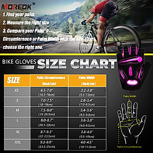MOREOK-Cycling Gloves Bike Gloves for Men/Women-[5MM Gel Pad] Biking Gloves Light Pink-121-S