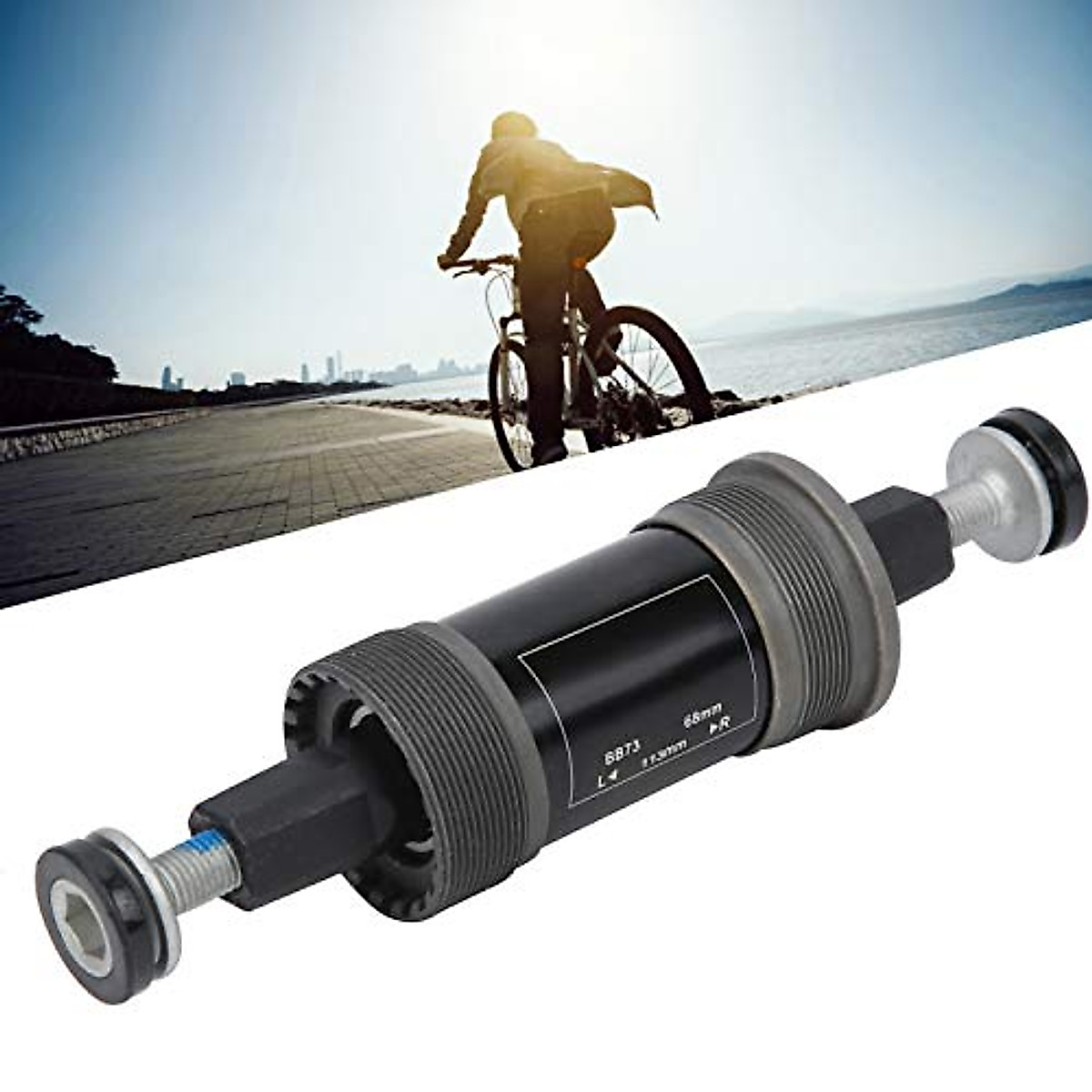 VGEBY Bottom Bracket, Idea 68mm Metal Cartridge Taper Bottom Bracket with Screws for Mountain Bike(113mm)