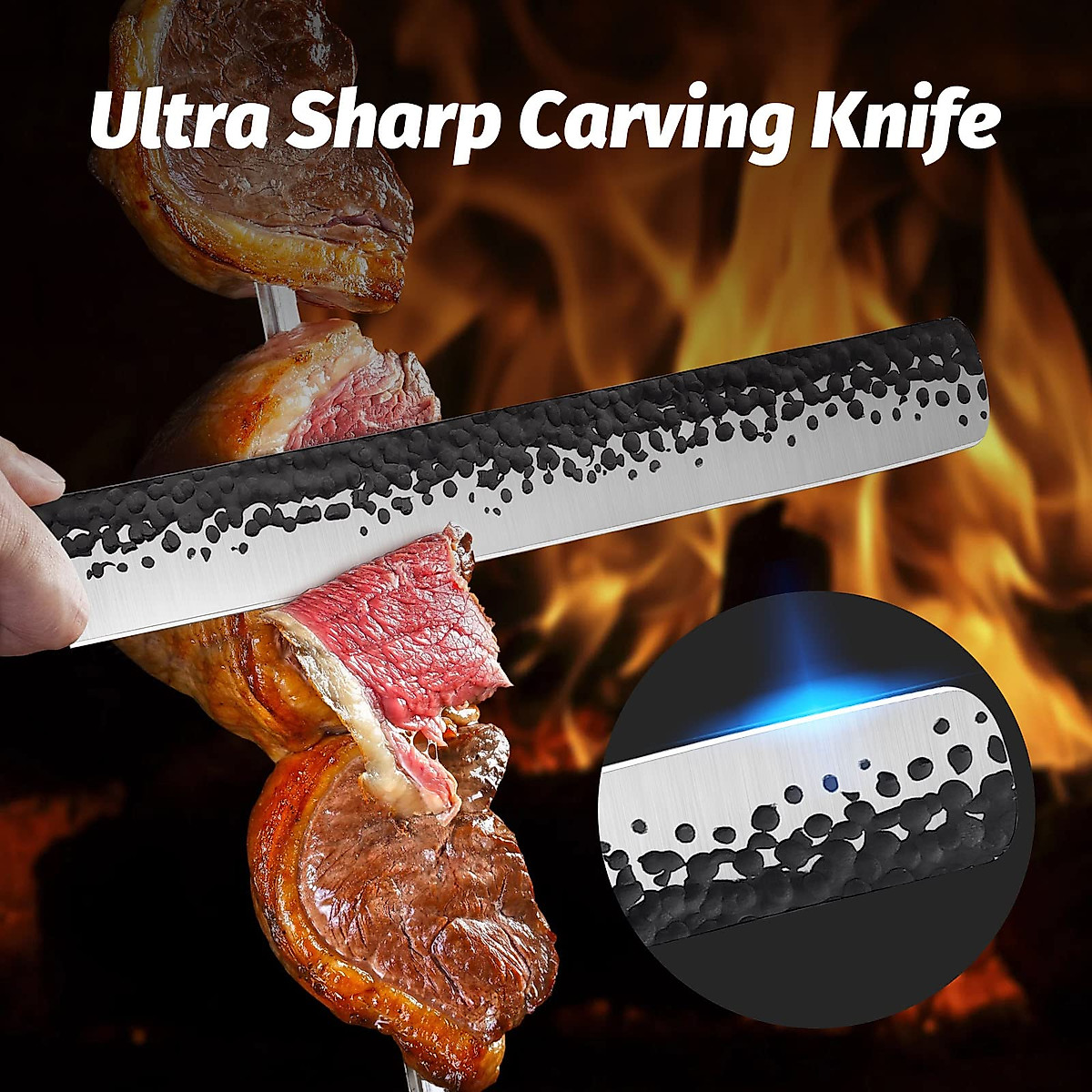 PURPLEBIRD 11“ Flexible Brisket Knife Bundle with 12” Stronger Carving Knife