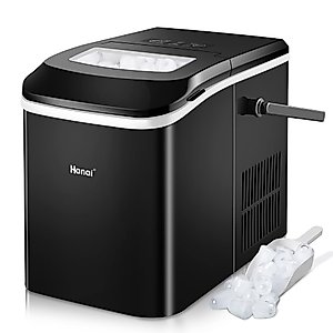 Ice Makers Countertop Ice Machine 9 Cubes Ready in 6-8 Mins, 26lbs in 24 Hours, Self-Cleaning Portable Ice Machine with Ice Scoop and Basket, 2 Sizes of Bullet Ice for Home Kitchen Office Bar Party