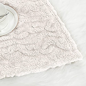 HOMRITAR Baby Blanket for Boys or Girls 3D Fluffy Fuzzy Blanket for Baby, Soft Warm Cozy Flannel Fleece Warm Blanket, Infant or Newborn Receiving Blanket 330GSM (30 x 40 Inch, Cream)