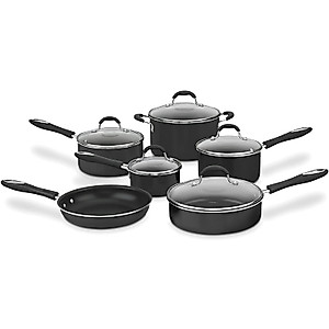 Cuisinart 11-Piece Set Advantage Nonstick Cookware, Black & 622-20 Chef's Classic 8-Inch Open Skillet Nonstick-Hard-Anodized