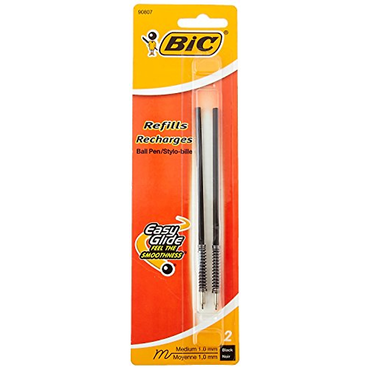 BIC Refill for Velocity, A.I, Pro+ Retractable Ballpoint, Medium, BLK, 2/Pack
