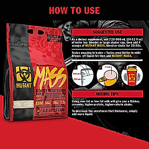 Mutant Mass | Weight Mass Gainer Protein Powder - high Calorie Protein Powder for Mass gain - Strawberry Banana - 5 Pound