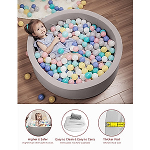 HOFISH Foam Playset with Ball Pit for Toddler Children, Playset Designed Easy to Clean or Install, Children Indoor Active Climbing Crawling and Playing -(Balls NOT Included) (Light Gray, 1PC)