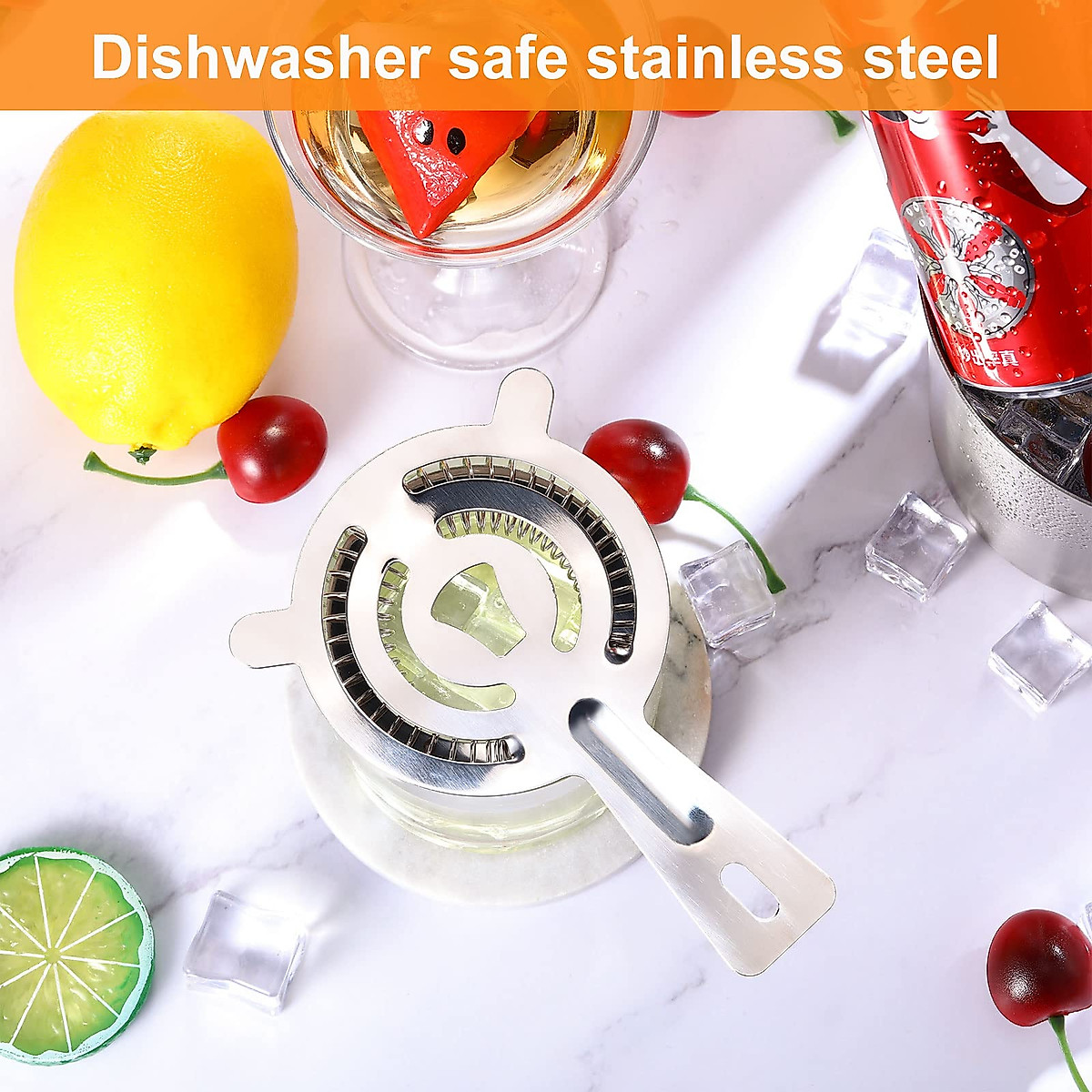 16 Pieces Bar Strainers Bartender Strainer Cocktail Strainers Stainless Steel Drink Strainer silver Shaker Strainer Ice Bar Shelf Strainer for Bartenders Drinking Water Filtering
