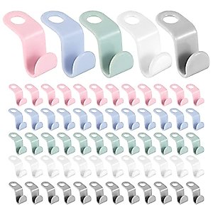 Clothes Hanger Connector Hooks, 60PCS Sturdy Mini Cascading Hanger Hooks, Thickened 20lbs Space Saving Closet Hanger Organizer, Hanger Extender Clips, 5-Color Hanger Connection Hooks for Closet