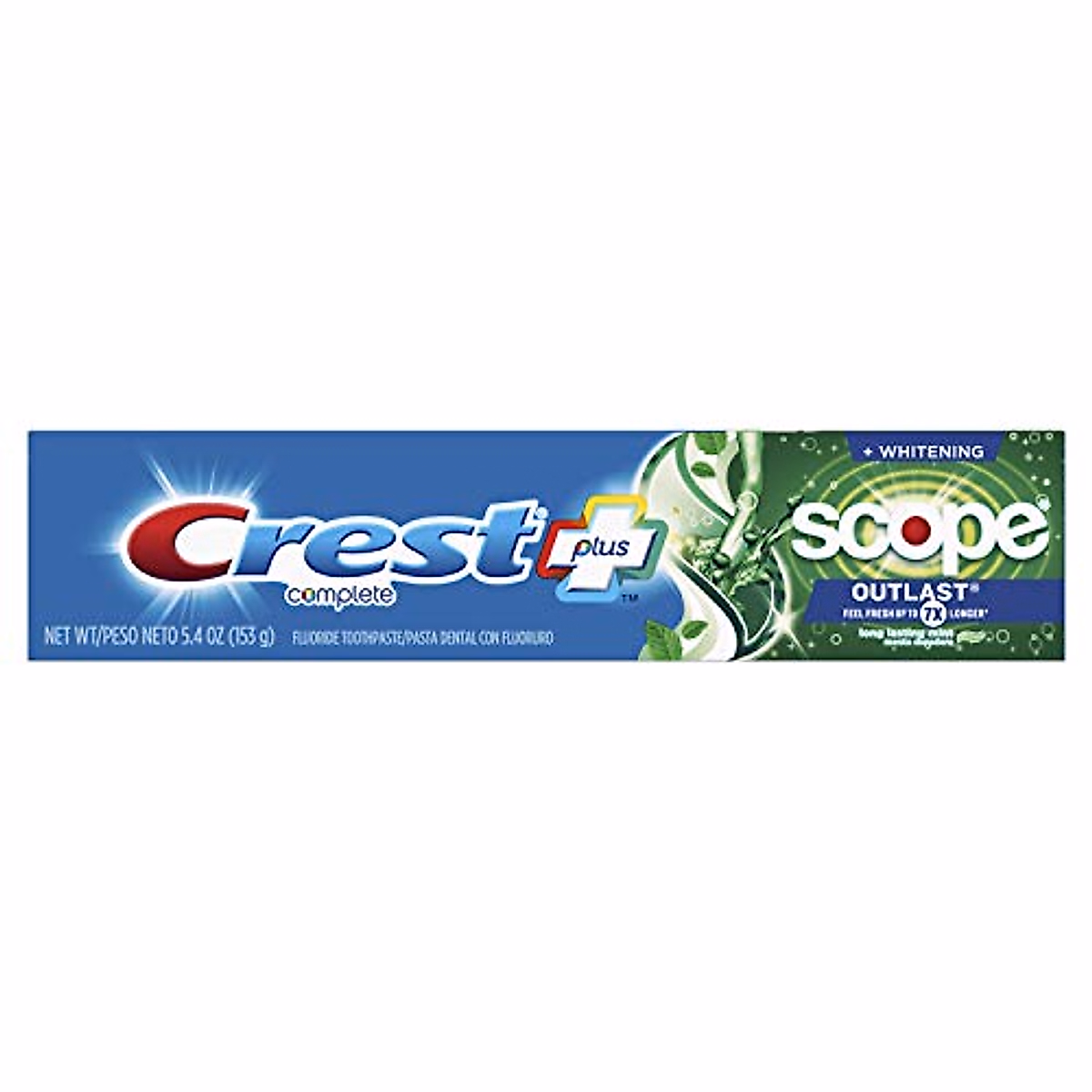 Crest + Scope Outlast Complete Whitening Toothpaste, Mint, 5.4 oz