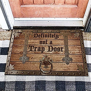 Bestcustom Definitely Not A Trap Door Indoor and Outdoor Doormat Warm House Gift Welcome Mat for Friend Men Women Funny Gift Birthday Gift (Indoor & Outdoor 24x16)