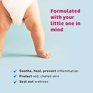 De la Cruz Baby Diaper Rash Cream with Zinc Oxide - Maximum Strength Baby Healing Ointment to Help Soothe, Heal and Prevent Diaper Rash - 3.4 OZ