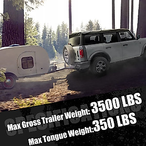 Mabett 2" Tow Trailer Hitch Receiver for Ford Bronco Accessories 2021 2022 2023 2024 2/4-Door Rear Bumper 2 * 2 Inch Receiver Trailer Towing Cargo Carrier Racks