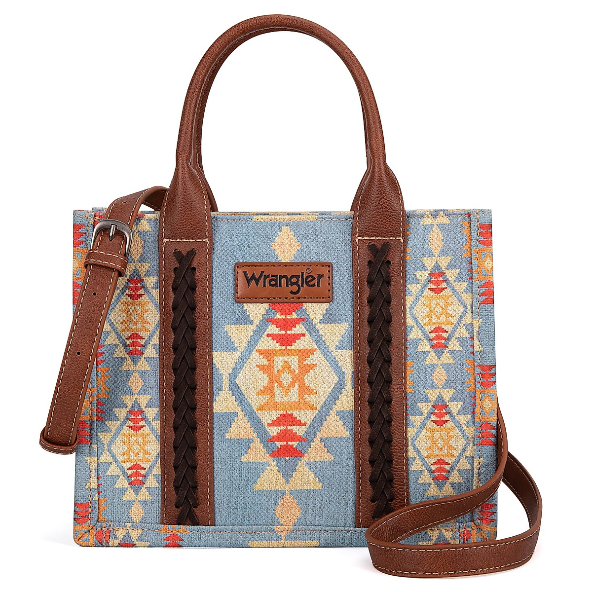 Wrangler Tote Bag for Women Western Shoulder Purses Boho Aztec Satchel Hobo Handbags WG2202-8120BR