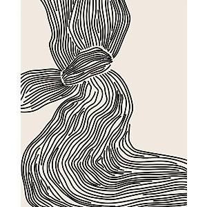 SunNewt Stain Resistant Washable Area Rug 8x10 Living Room Large Rugs Soft Faux Wool Non-Shedding Low-Pile Floor Carpet for Dining Laundry Room Bedroom Bed Side, Contemporary Striped