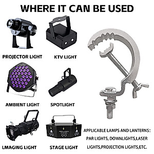 Stage Light Clamp Hook,with Anti-injury clip Aluminum Alloy Truss Clamp for DJ Lights Par Spotlight Moving Head Light Pole Mount Stage Lighting Kit Lighting Stand and Truss Package (4 Pack)