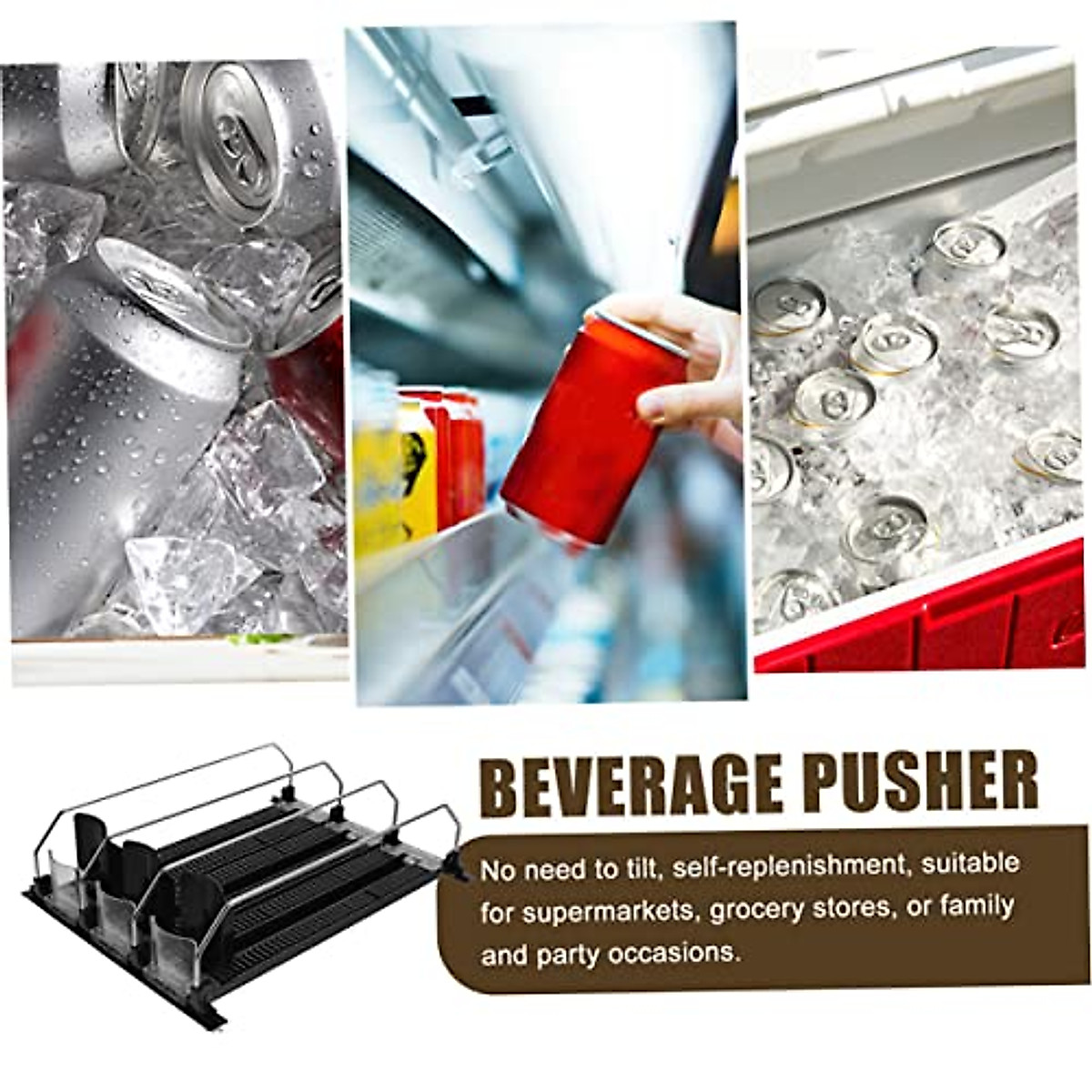 FUNOMOCYA 3pcs Drink Pusher A Vending Machine Mini Vending Machine Fridge Can Dispenser Drink Pusher Machine Shelf Drink Puller Beverage Shelf Glide Soda Bottle Abs Ball Freezer Organizer