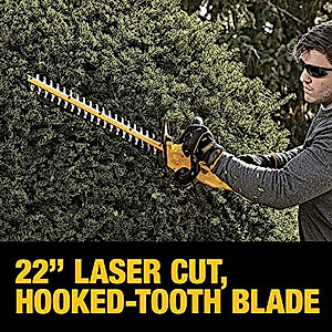 DEWALT 20V MAX* Cordless Hedge Trimmer, 5.0 Ah, 22-Inch (DCHT820P1)
