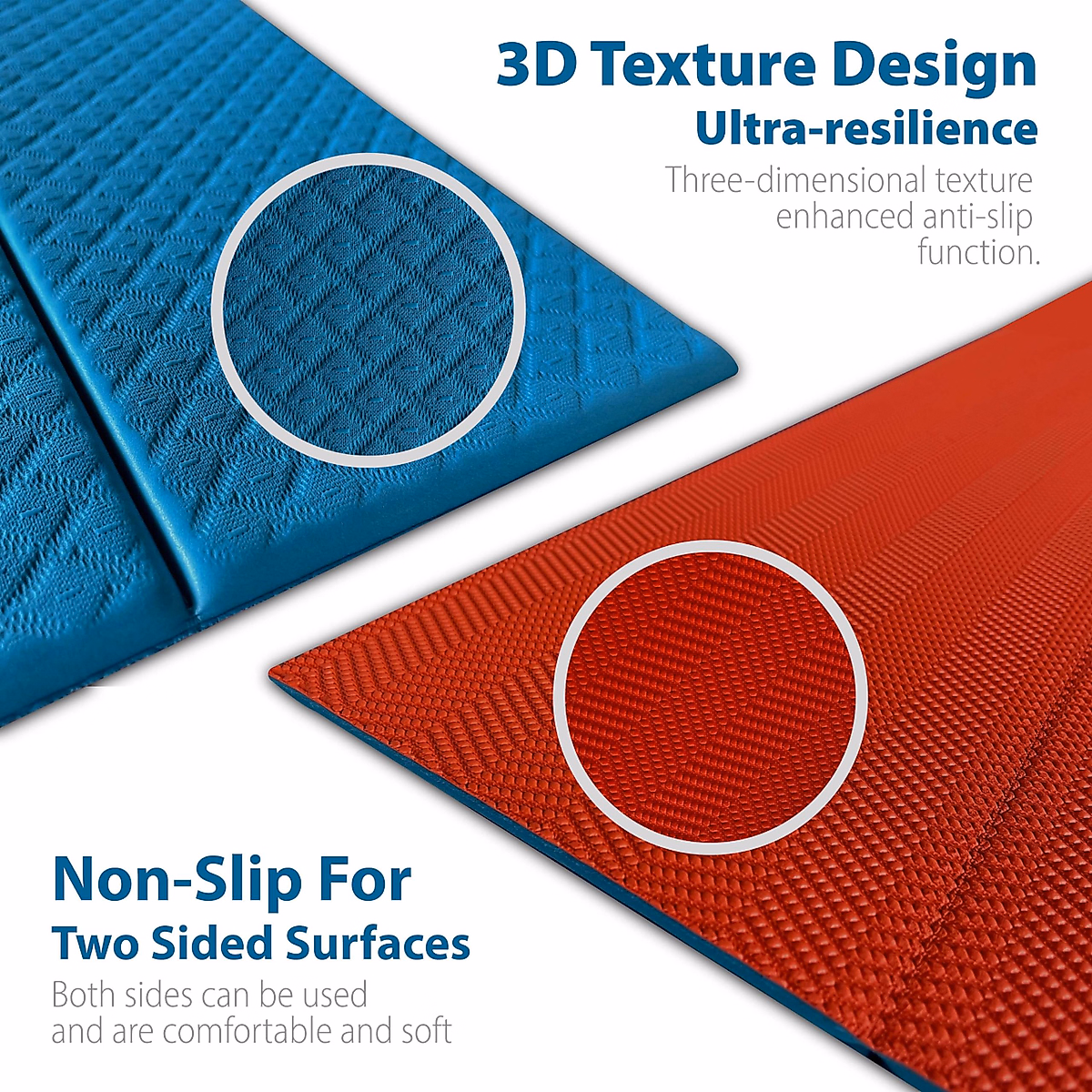 Foldable Yoga Mat-1/4 Inch Thick - Easy to Storage Travel Yoga Mat Foldable Lightweight for Fitness - Anti Slip Folding Exercise Mat for Yoga, Pilates, Home Workout & Floor Exercis