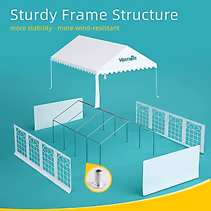 Vasttent 20’x30’ Party Tent for Wedding Party, Outdoor Events, and Camping - Heavy Duty Canopy Pavilion with 8 PVC Windows, Removable Sidewalls, Zippered Doorway, and Carry Bags - White