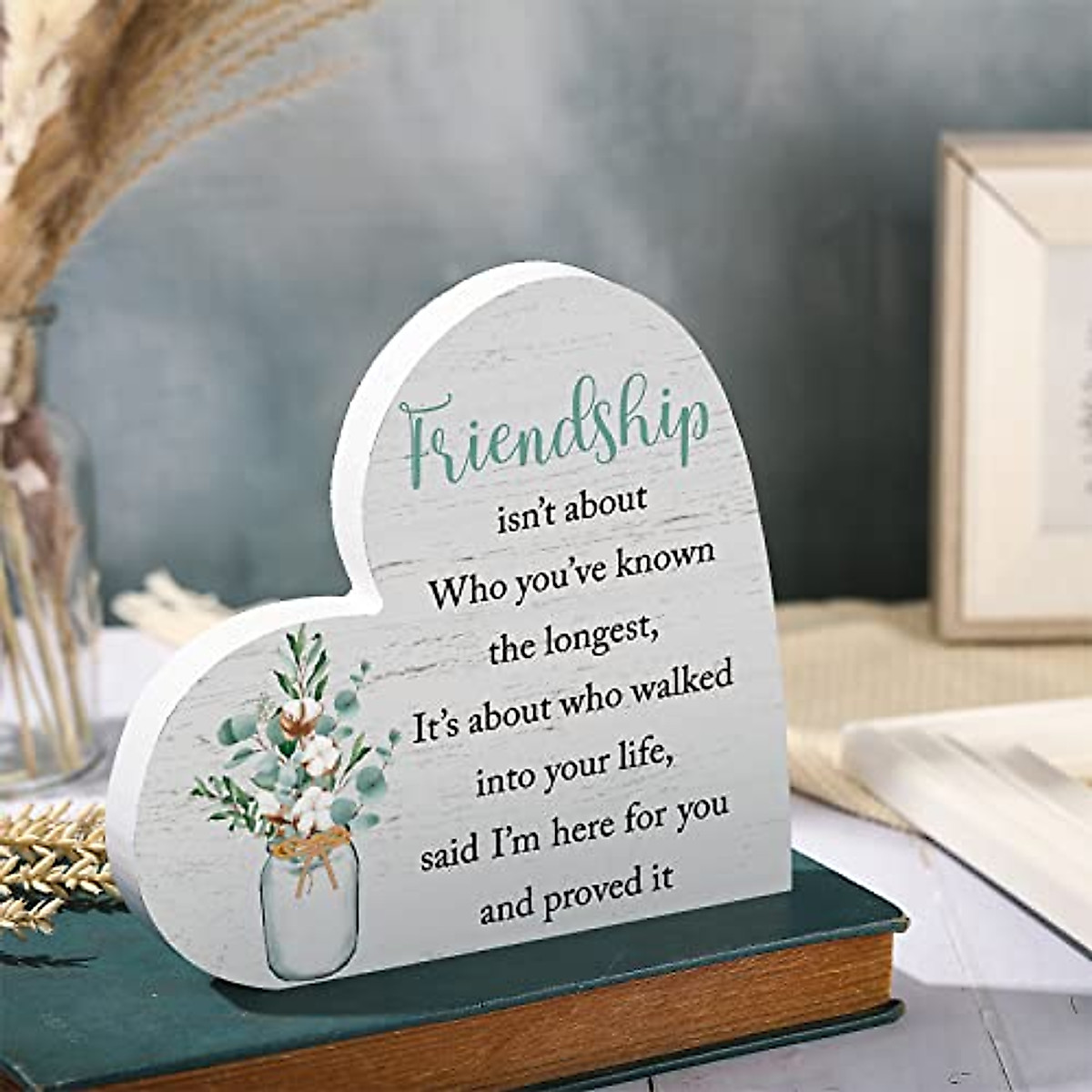 Wooden Christian Gifts for Women Religious Gifts Friend Birthday Gifts Friendship Gifts for Sister Inspirational Gifts with Quotes a Friend Is God's Way of Proving (Novel Style)