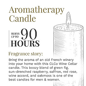 CLCo by Candle-lite Scented Candles, Wine Cellar Fragrance, One 14 oz. Single-Wick Aromatherapy Candle with 90 Hours of Burn Time, White Color