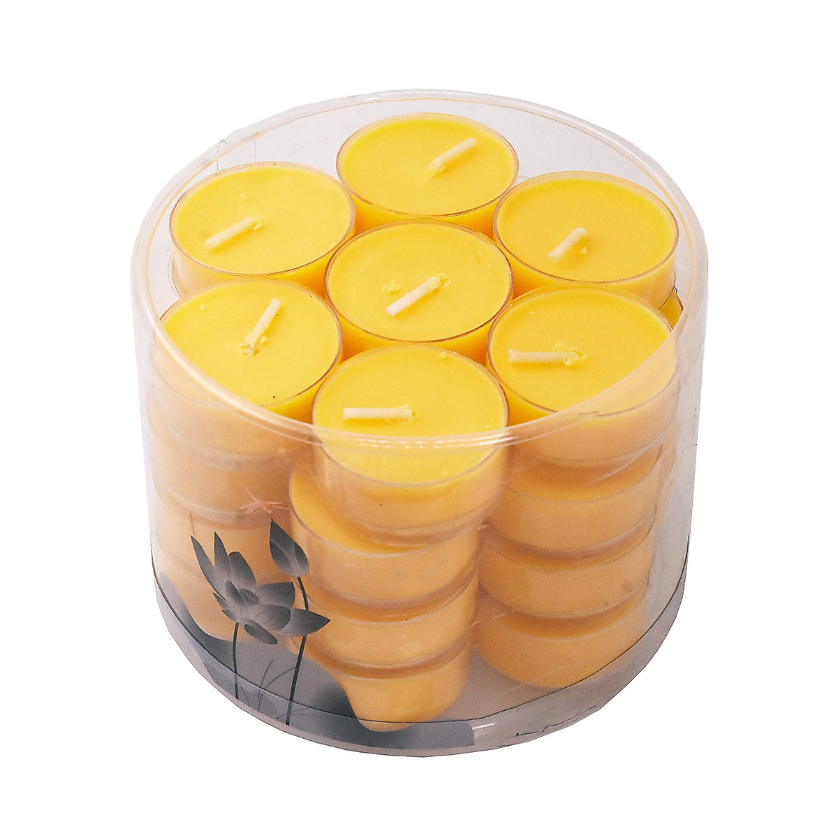 Mudra Crafts Tibetan Tealight Vanaspati Ghee Butter Lamp Candle Set for Meditation, Ceremonies, Rituals, Altars, Diwali (Clear Container)