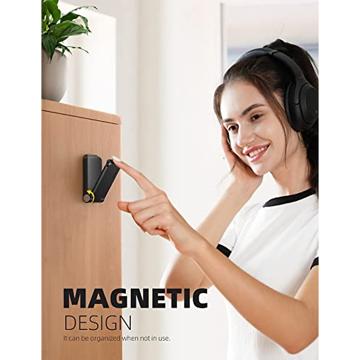 Lamicall Headphone Stand, Sticky Headset Hanger - Adhesive Headphone Holder Hook Mount, Headset Stand Holder Clip Under Desk, Earphone Clamp for Airpods Max, HyperX, Sennheiser, Black