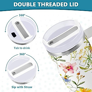 RPLIFE Watercolor Wildflowers Tumbler, Stainless Steel Cup, Tumbler with Lid and Straw
