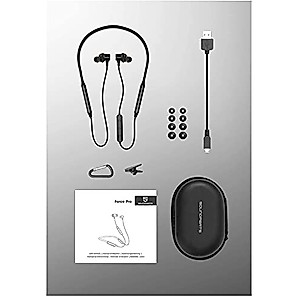 SoundPEATS Force Pro Dual Dynamic Drivers Bluetooth Headphones, Neckband Wireless Earbuds with Crossover, APTX HD Audio Built in Mic 22 Hours Playtime, Bluetooth 5.0 Headset Sports Earphones