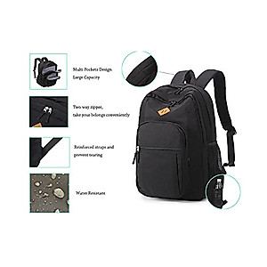 abshoo Classical Basic Womens Travel Backpack For College Men Water Resistant Bookbag (Grey)