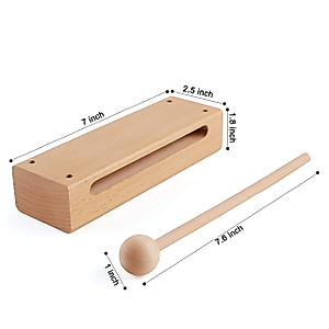 Musical Wood Block Percussion Instrument with Mallet