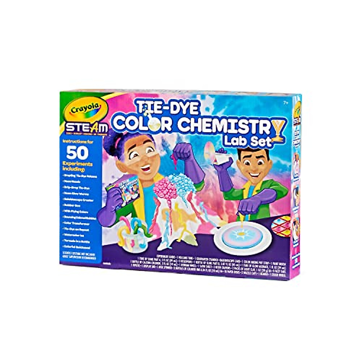 Crayola Tie Dye Color Chemistry Set for Kids, STEAM/STEM Activities, Educational Toy, Ages 7, 8, 9, 10
