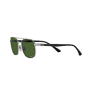 Ray-Ban RB3670CH Chromance Square Sunglasses, Silver/Polarized Dark Green, 54 mm