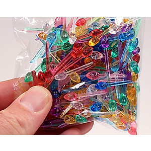 Creative Hobbies 5GN9 Mini Flame Shape Pin Light Ornaments - 250 Piece Multi-Color Pack for Ceramic Christmas Trees and DIY Projects