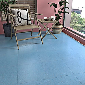 WESTICK Blue Peel & Stick Floor Tiles - Thick, Durable, Waterproof Vinyl Flooring - 5 Pack, 12x12 IN