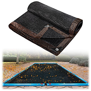 Pool Net Cover - Leaf Netting for 18 * 36ft Inground or above Ground Rectangle Pools, Pond Fine Mesh Screen for Catching Leaves Sunshade (23 * 39ft, Black)