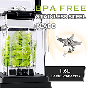 Professional Quiet Blender, Commercial Blender for Shakes and Smoothies with Quiet Shield Sound Enclosure, Noise Reduction blenders for Kitchen with 56oz Jar