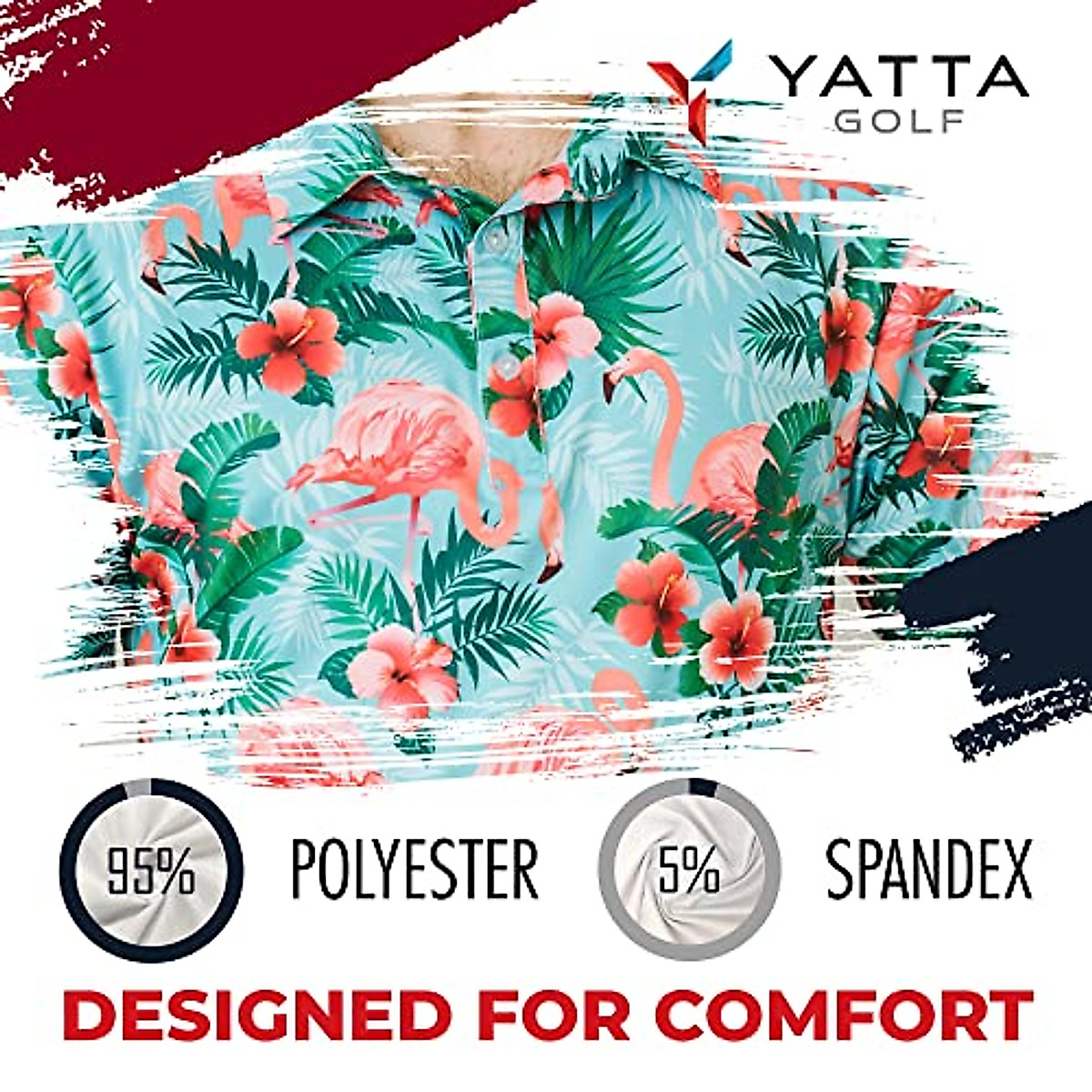 YATTA GOLF Athletic Performance Golf Shirt for Men - (3X-Large) - Dry-fit Comfort, Moisture Wicking, 4-Way Stretch, Short Sleeve Casual Polo Shirt