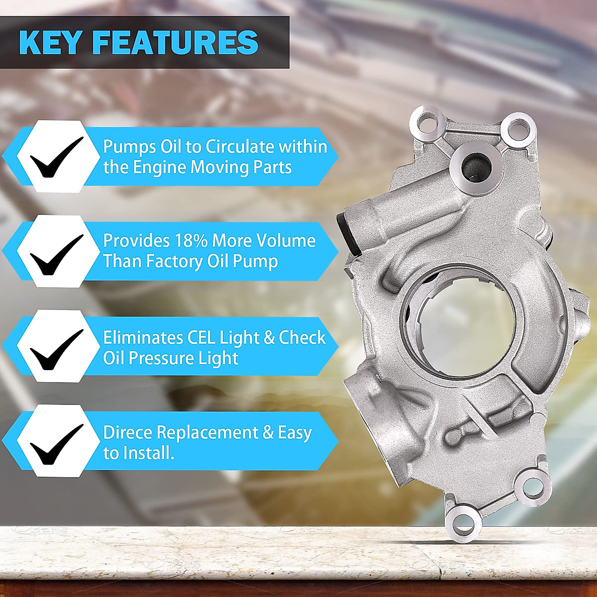High Volume Oil Pump Replacement - Compatible with 4.8L 5.3L 6.0L Silverado, Suburban, Tahoe, Trailblazer, GMC Sierra, Yukon, Cadillac Escalade - Replace M295HV