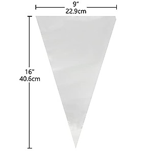 Keenpioneer Piping Bag - Disposable Cake Decorating Bag 56 Count (16 inch, Clear)