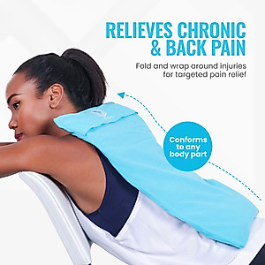 ICEWRAPS 12"x21" Extra Large Ice Pack with Soft Fabric Cover | Clay Ice Pack for Physical Therapy | Soft Ice Packs for Injuries Reusable Blue