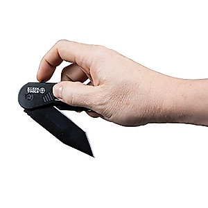 Klein Tools 44213 Pocket Knife, Folding Stainless Steel Tanto Blade with Bearing Assist Open and Frame Lock