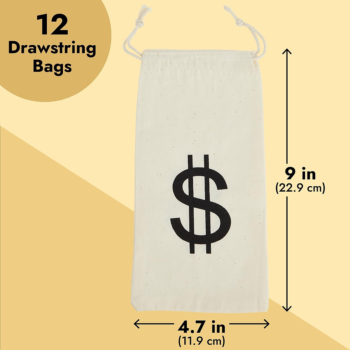 Juvale Drawstring Money Bags for Casino Theme Poker Party Favors (Small, 12 Pack)