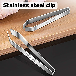 3 Pcs Fish Bone Tweezers, Stainless Steel 2 Flat and 1 Slant Tweezers, maxin Pliers Remover Tool for Remove Fish Bones, Needle Dones, Scales