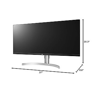 LG 34WL850-W 34 inch 21: 9 UltraWide QHD Nano IPS Monitor with Thunderbolt 3, Silver/White