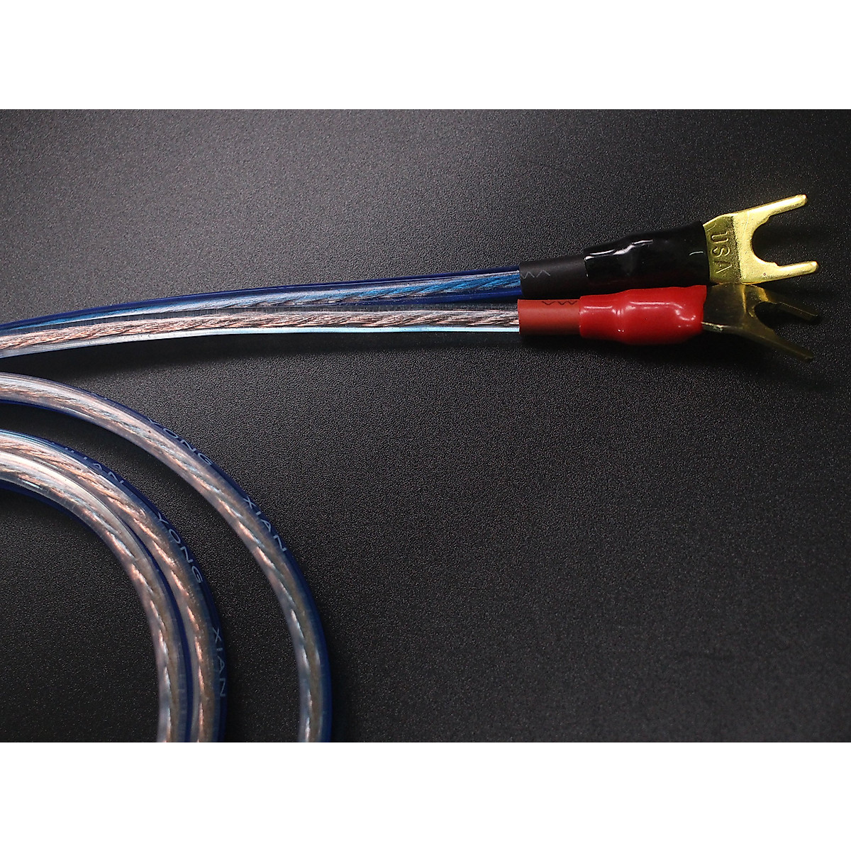 KK YB-ZB 1pair set(4 Spade Plug & 4 Banana Plug) HIFI OFC Speaker Wire, Spade Plug to Pin Type Plug 1.5M(4.92ft)/3M(9.84ft)/5M(16ft), KK YB-ZB (3M(9.84ft))