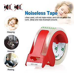 BOMEI PACK Heavy Duty Clear Packing Tape,2 Rolls with refillable Dispenser,Noiseless Packaging Tape 1.88 Inches x 55 Yards,Industrial Grade Boxes Shipping Tape for Moving,Mailing and Storages