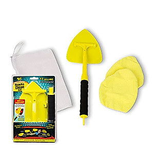 Invisible Glass 95160 2-Piece Quick Change Reach and Clean Tool a Window and Windshield Wand Glass Cleaning Tool for Those Hard-to-Reach Places in Your Car and Home Washable Reversible and Extendable